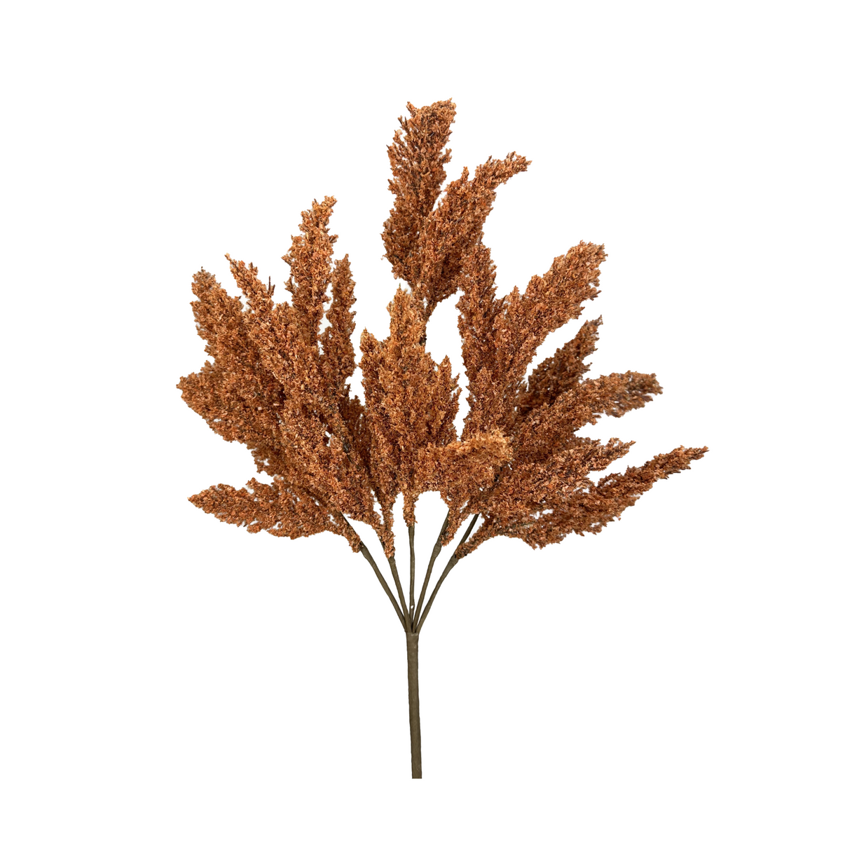 21" Rust Feather Reed Bush – Artificial Fall Floral Spray for Wreaths ...